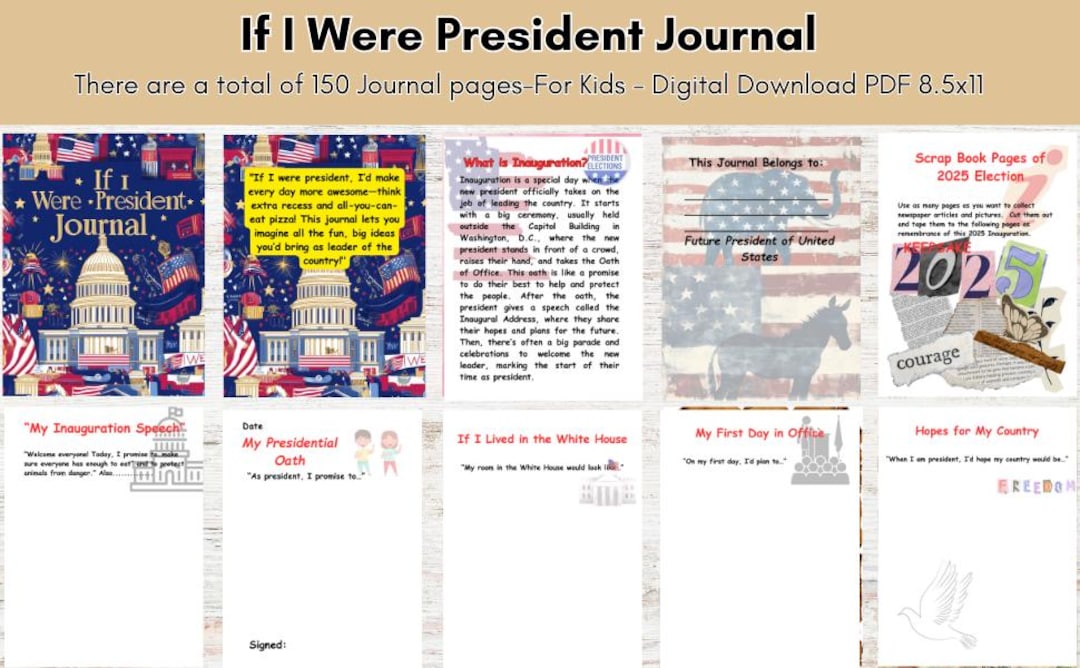 If I Were President Journal,president Activity Book,kids Leadership ...