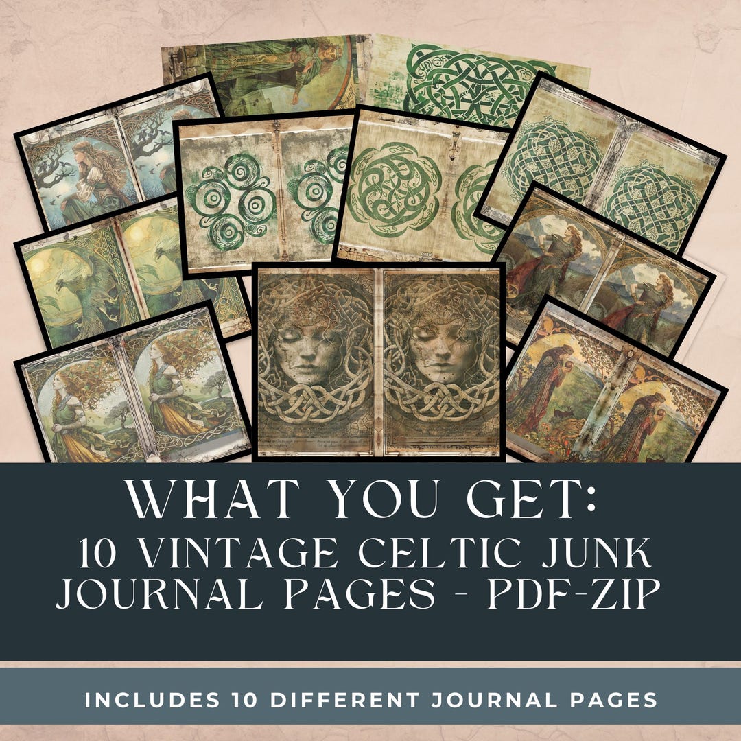 Vintage Celtic Junk Journal Pages,celtic Art,irish Heritage Scrapbook ...