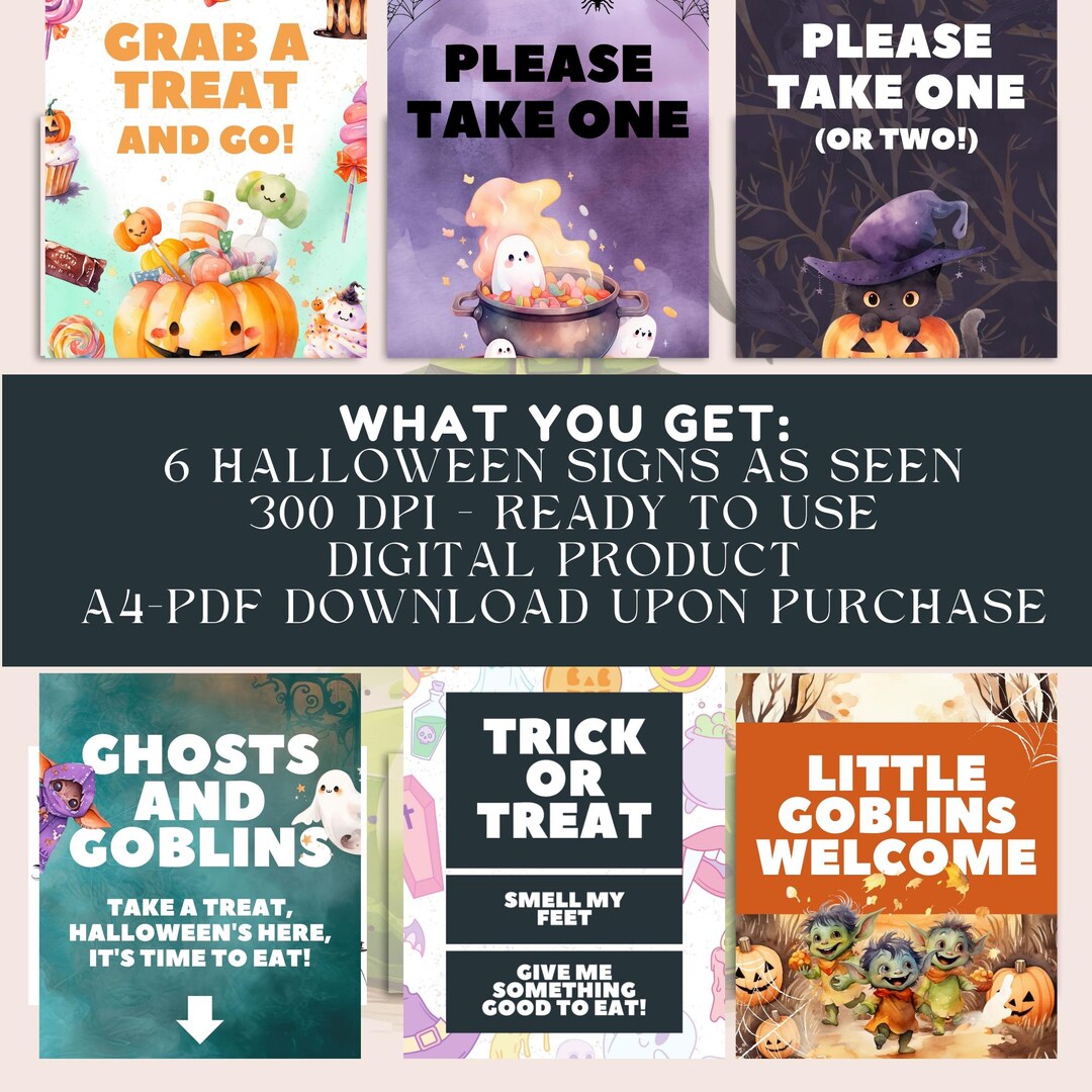 Halloween Trick or Treat Signs, Treat or Treat, Halloween Signs ...