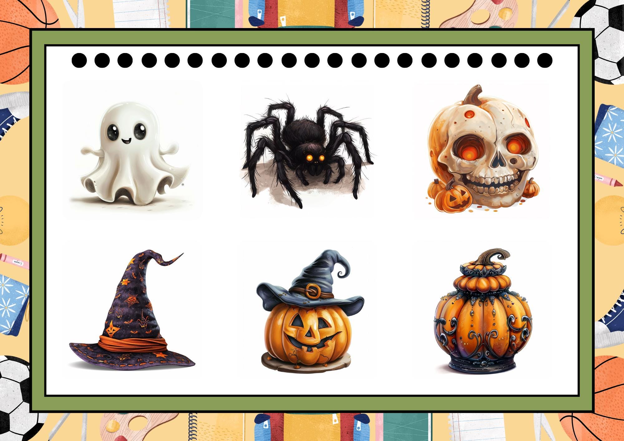 Halloween Clip Art Set – Spooky Witches & Pumpkins (300 Dpi) - Etsy