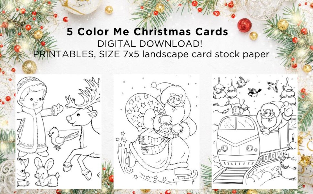 Color Me Christmas Cards, DIY Christmas Cards,holiday Crafts, Kids ...