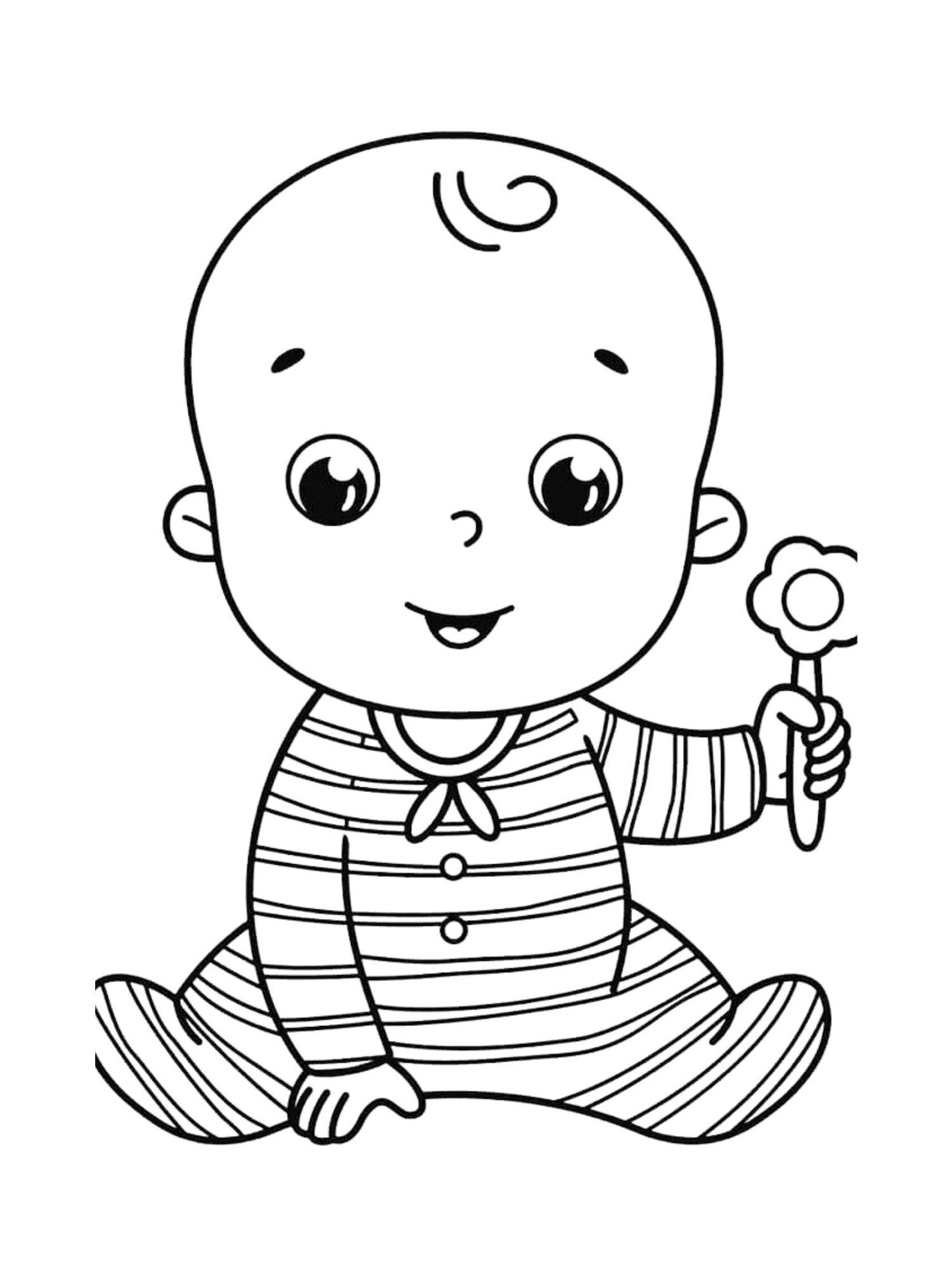 Cute Baby Coloring Pages - Prek-1st Grade-simple Easy Coloring Pages ...