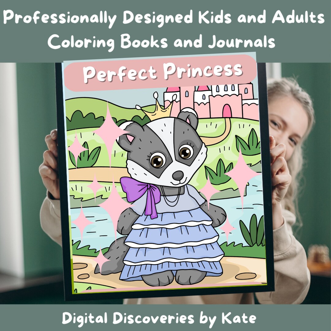 Perfect Princess, Kids Coloring Book, Princess, Animals, Girls Coloring ...