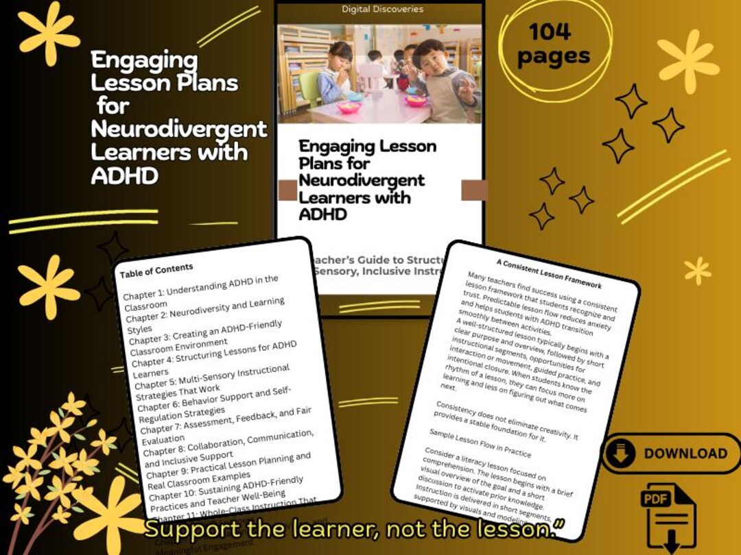 ADHD Support Workbook | Teacher, Homeschool Focus Tools (printable) - Etsy