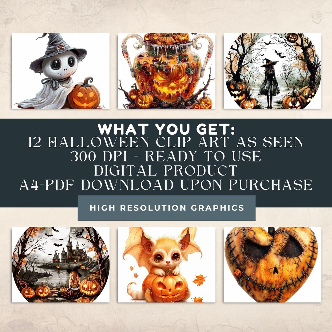 Halloween Clip Art, Halloween Graphics, Pumpkin, Witches, Ghosts, Party ...