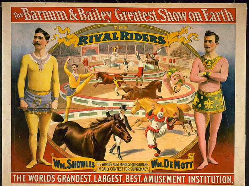 Vintage Circus Poster, Collector's Vintage Poster, Vintage Retro Circus ...