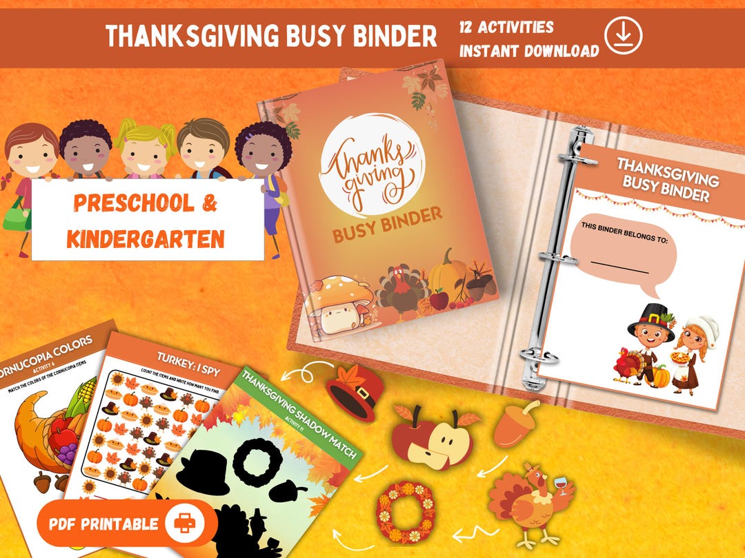 Thanksgiving Busy Binder, Thanksgiving Activity Book, Thanksgiving ...