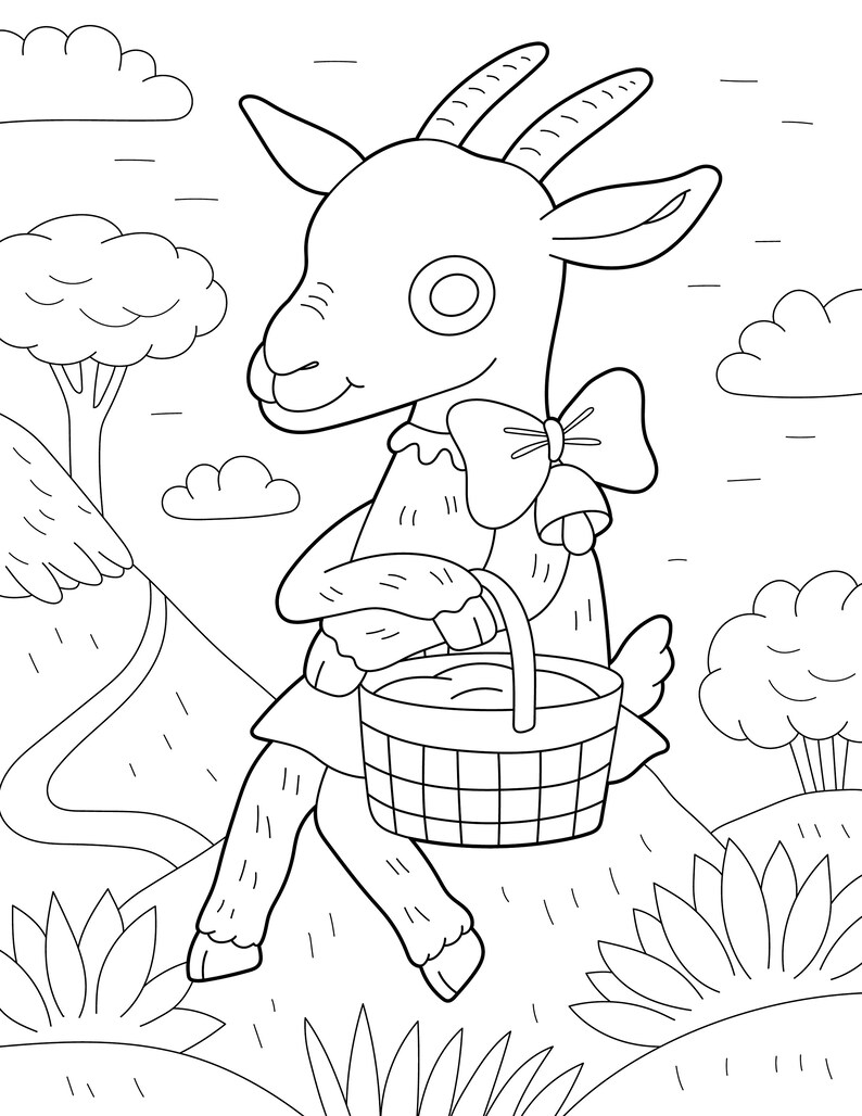 Giggle Goats Coloring Book for Children, Goats, Farm Animals, Fun Goat ...