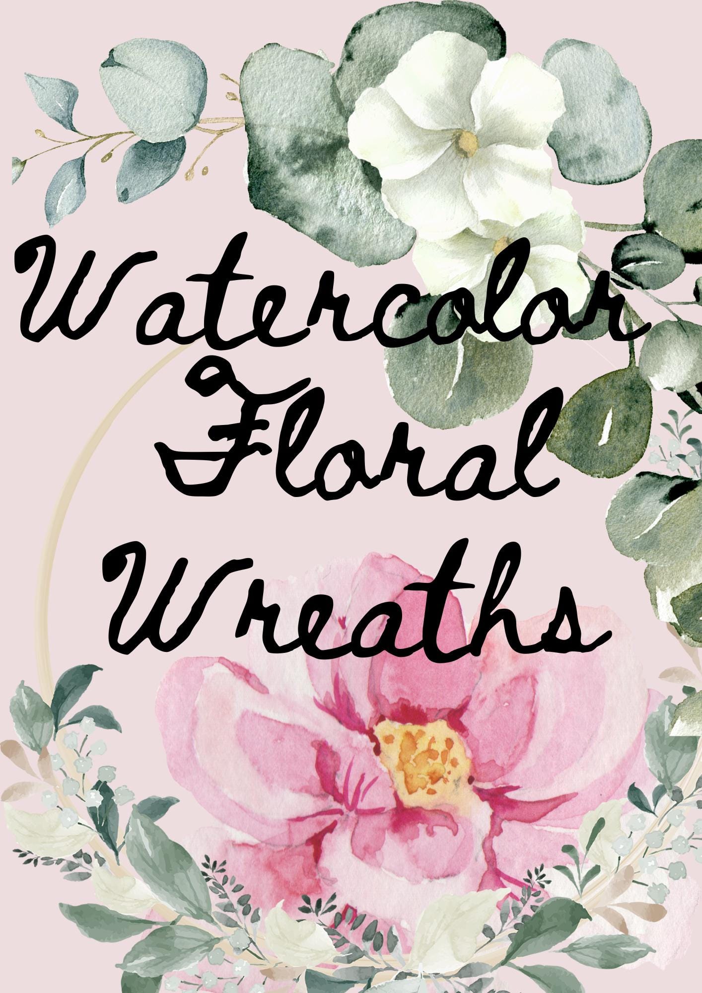 Watercolor Floral Wreaths Coloring Pages, Floral, Wreaths, Adult Stress ...