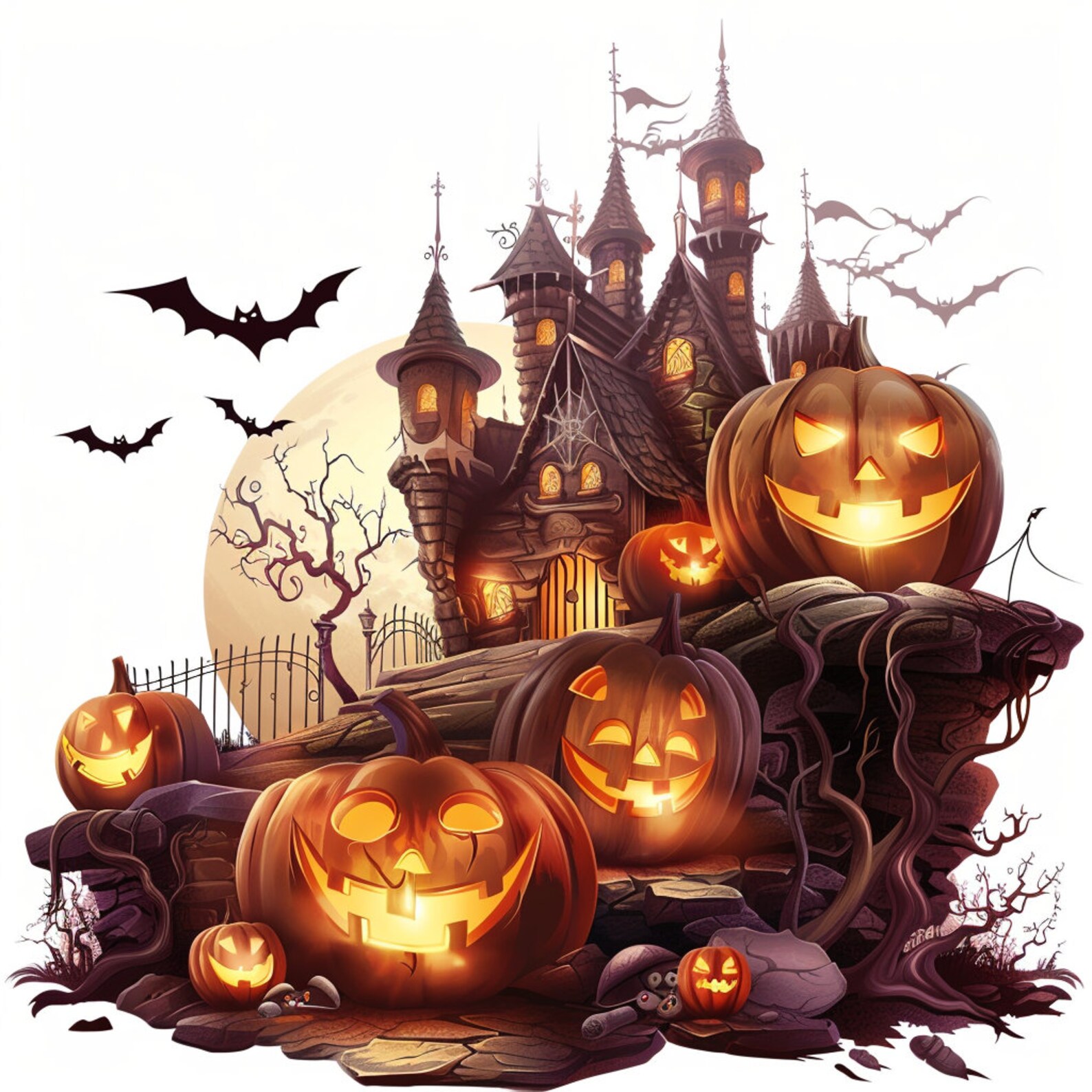 Halloween Clip Art Set – Witches, Pumpkins, & Spooky Characters (300 ...