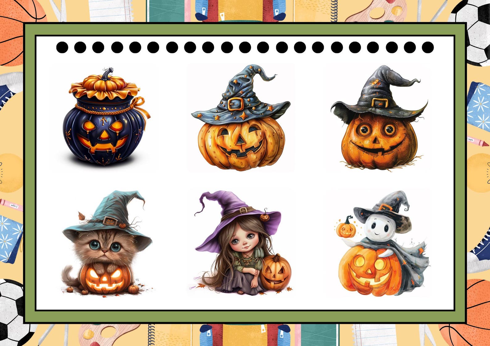 Halloween Clip Art- SET7-300 Dpi,witches,pumpkins,everything Halloween ...