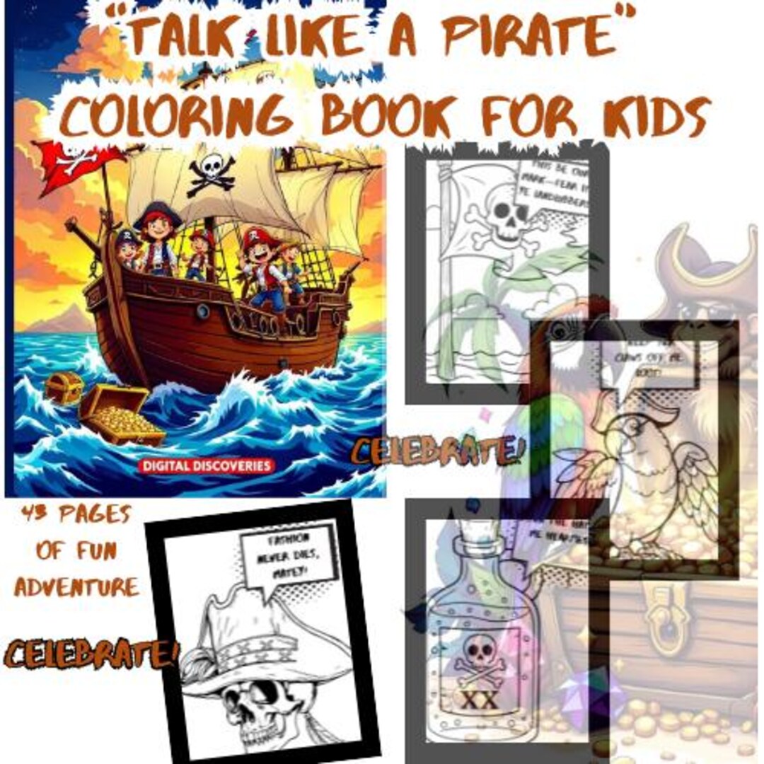 Talk Like A Pirate Coloring Book for Kids, National Talk Like A Pirate ...