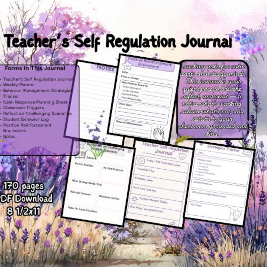 Teacher Reflection Journal | Self-care & Classroom Growth (PDF Planner ...