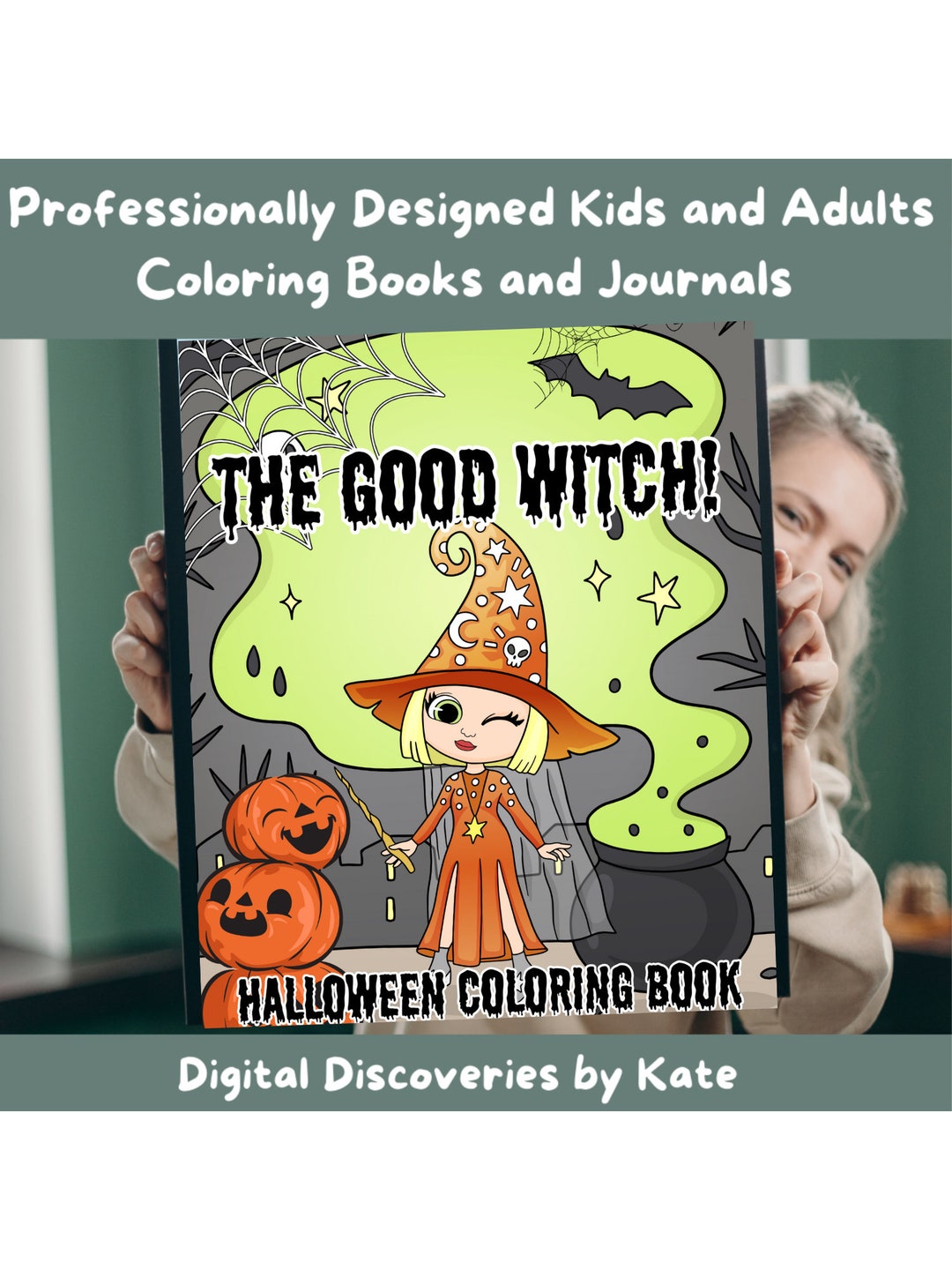 The Good Witch-halloween Coloring Book, Witches, Pumpkins, Scary ...