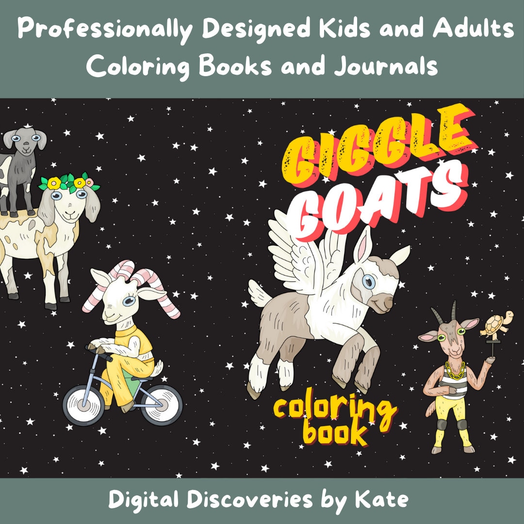 Giggle Goats Coloring Book for Children, Goats, Farm Animals, Fun Goat ...