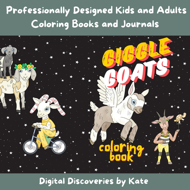 Giggle Goats Coloring Book for Children, Goats, Farm Animals, Fun Goat ...