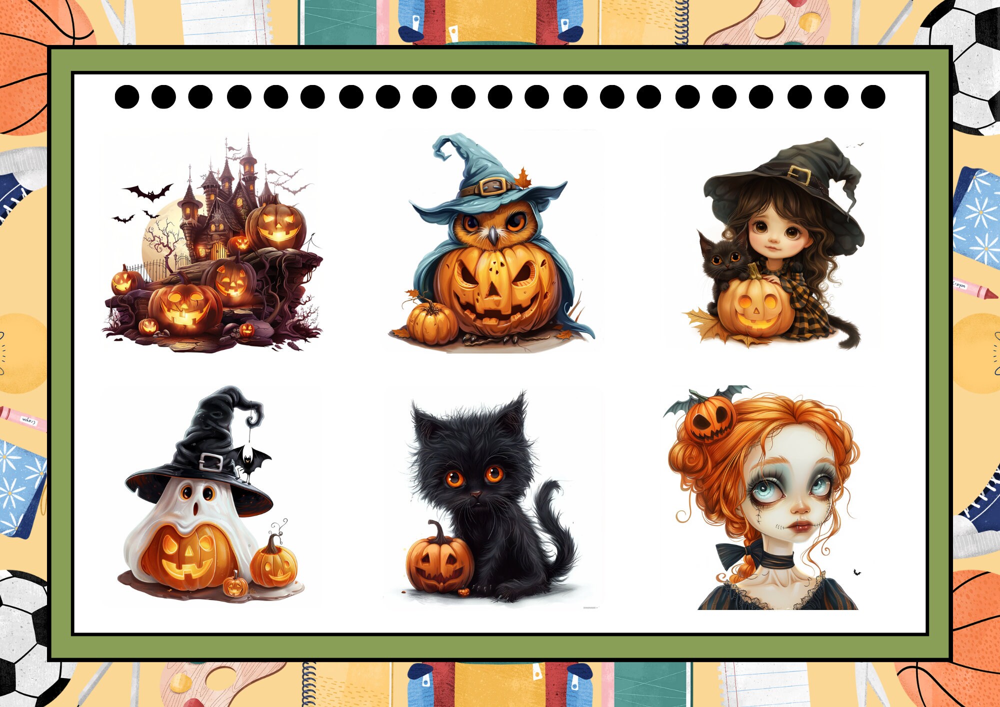 Halloween Clip Art- SET1-300 Dpi,witches,pumpkins,everything Halloween ...