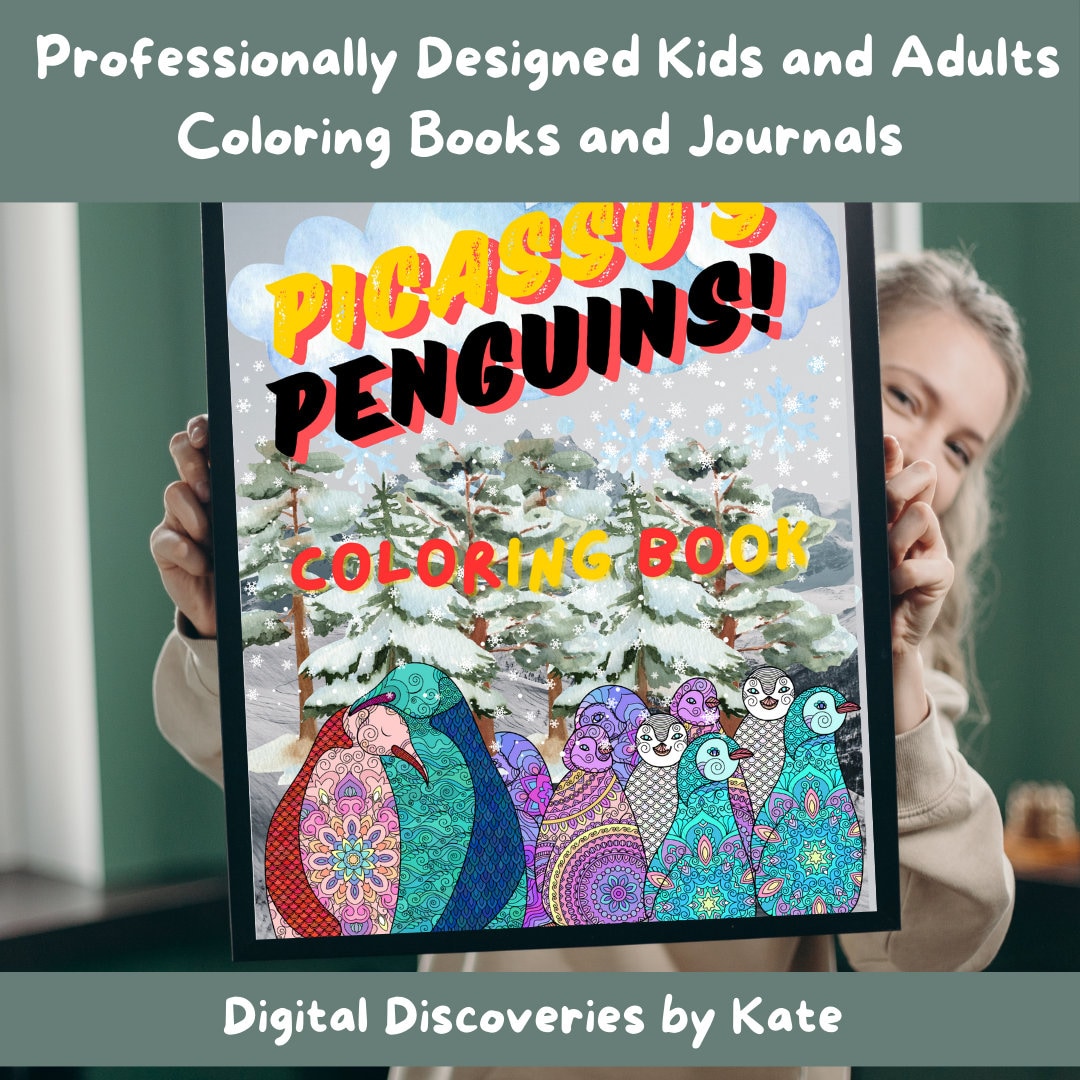 Picasso's Penguins Coloring Book, Adult Mandala Animals, Stress Relief ...