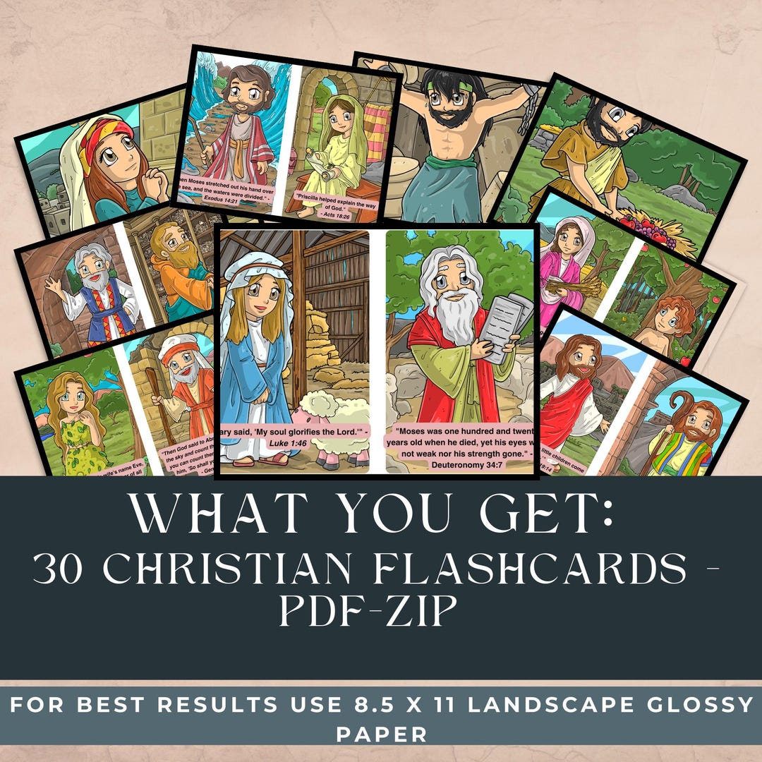 Christian Scripture Flash Cards, Sunday School, Bible Study Cards,bible ...