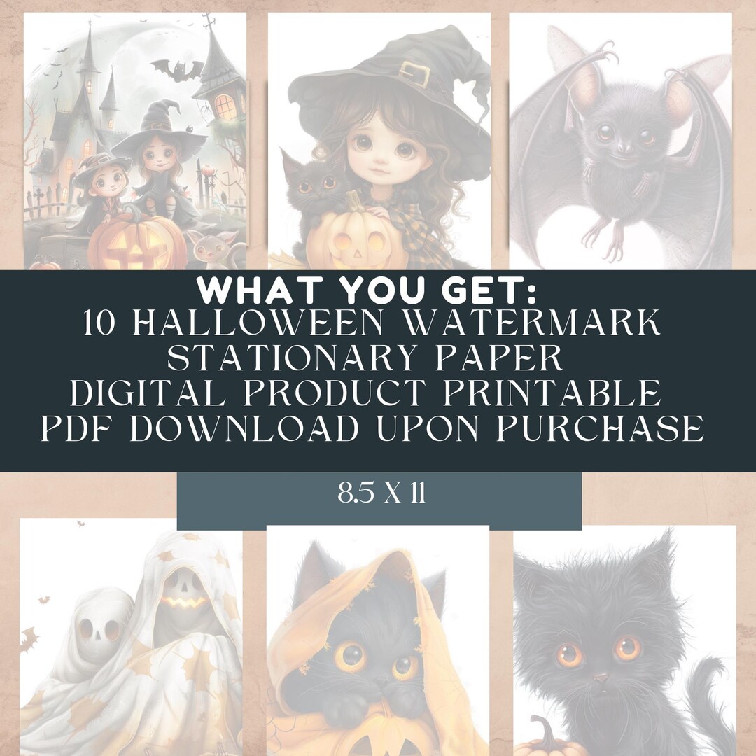 Halloween Stationary Paper, Halloween Writing Paper, Scrapbooking ...