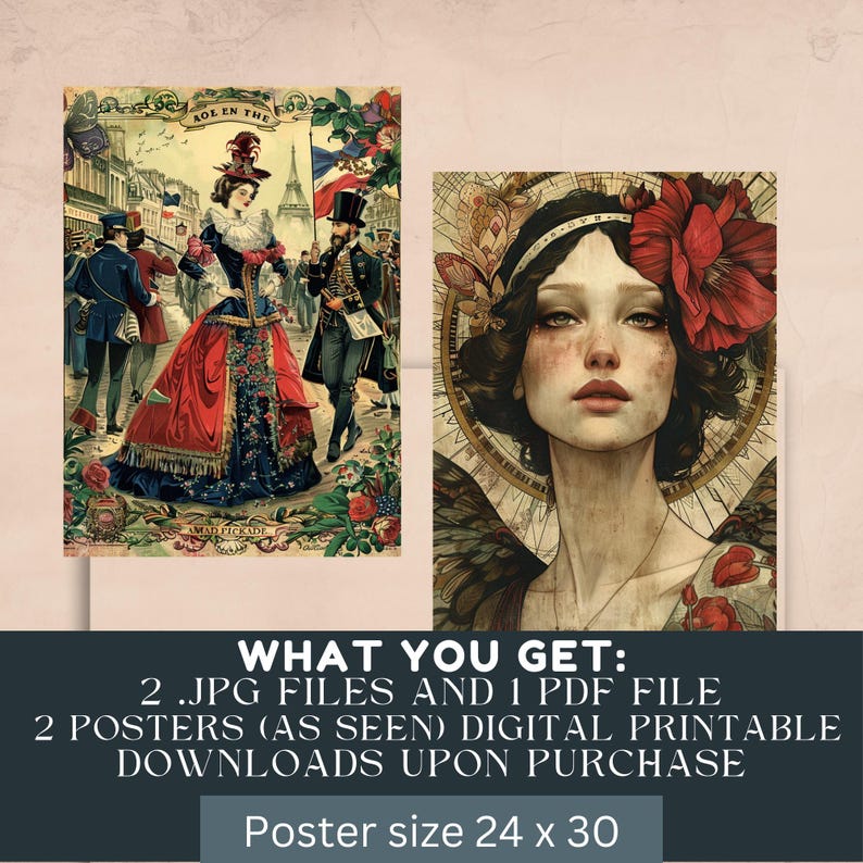 Vintage Parisian Posters, Classic French Wall Art (digital Download) - Etsy