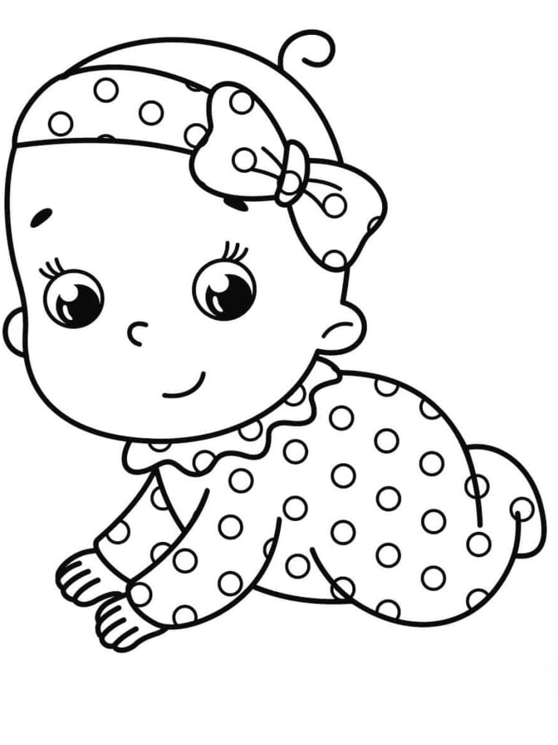 Cute Baby Coloring Pages - Prek-1st Grade-simple Easy Coloring Pages ...