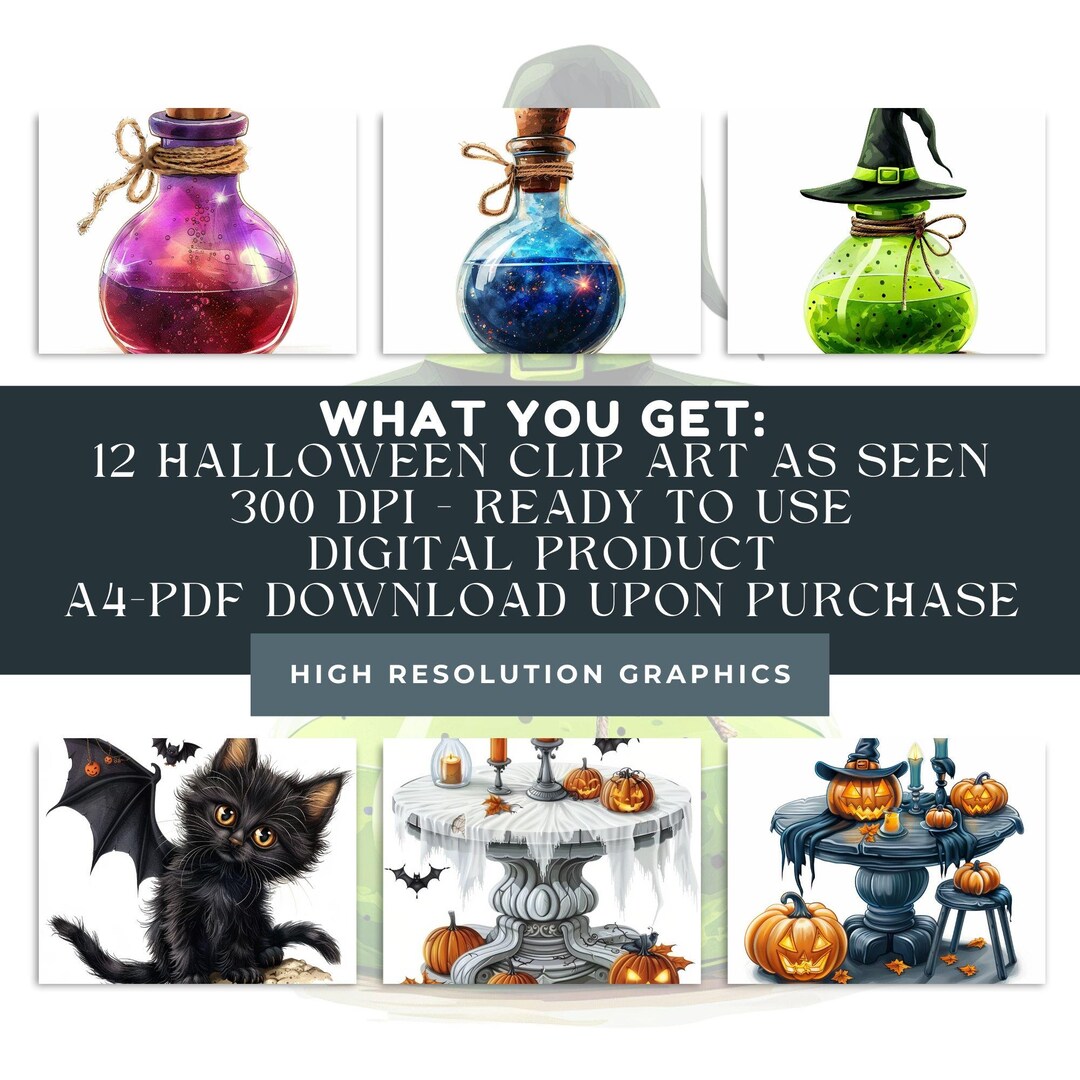 Halloween Clip Art, Witches, Pumpkins, Ghosts (digital Download) - Etsy