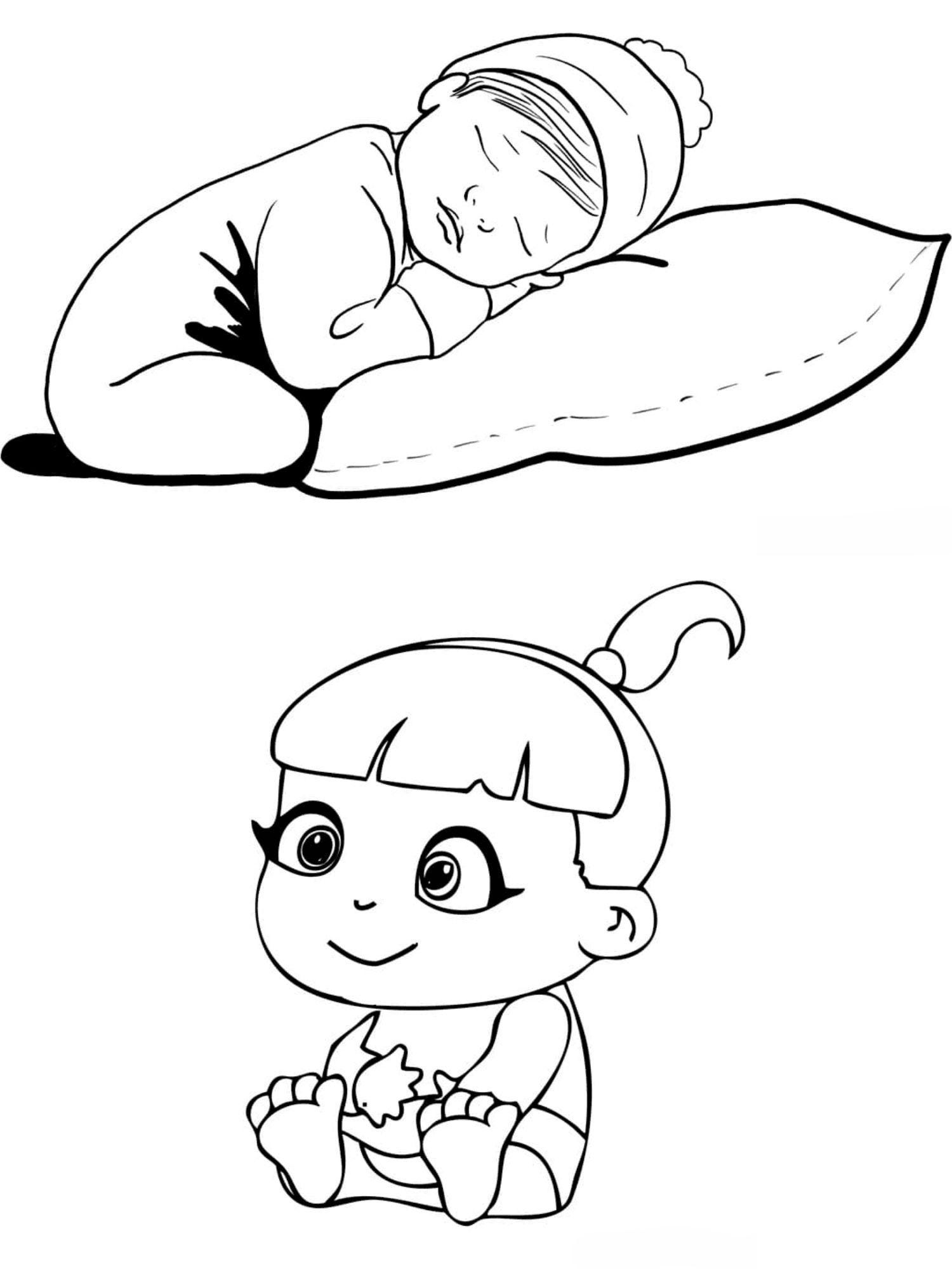 Cute Baby Coloring Pages - Prek-1st Grade-simple Easy Coloring Pages ...