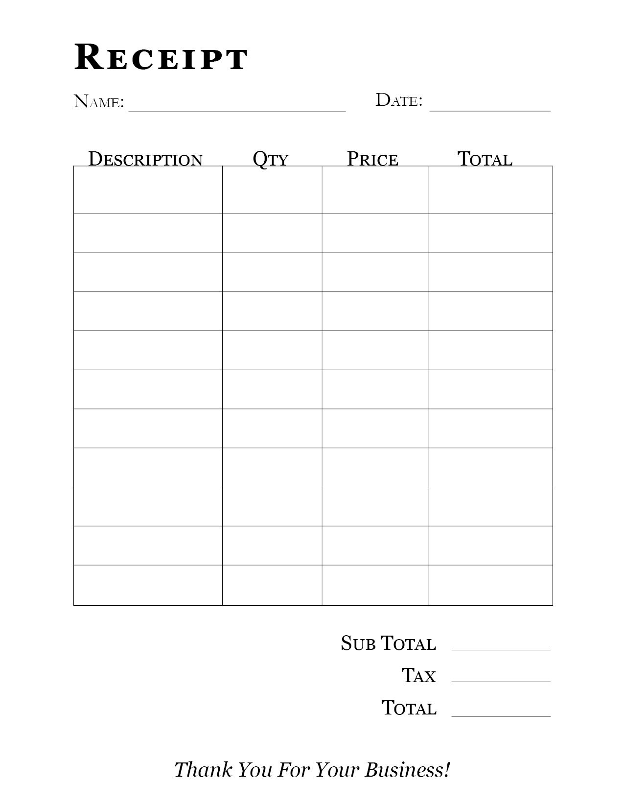 Receipt for Small Business - Etsy