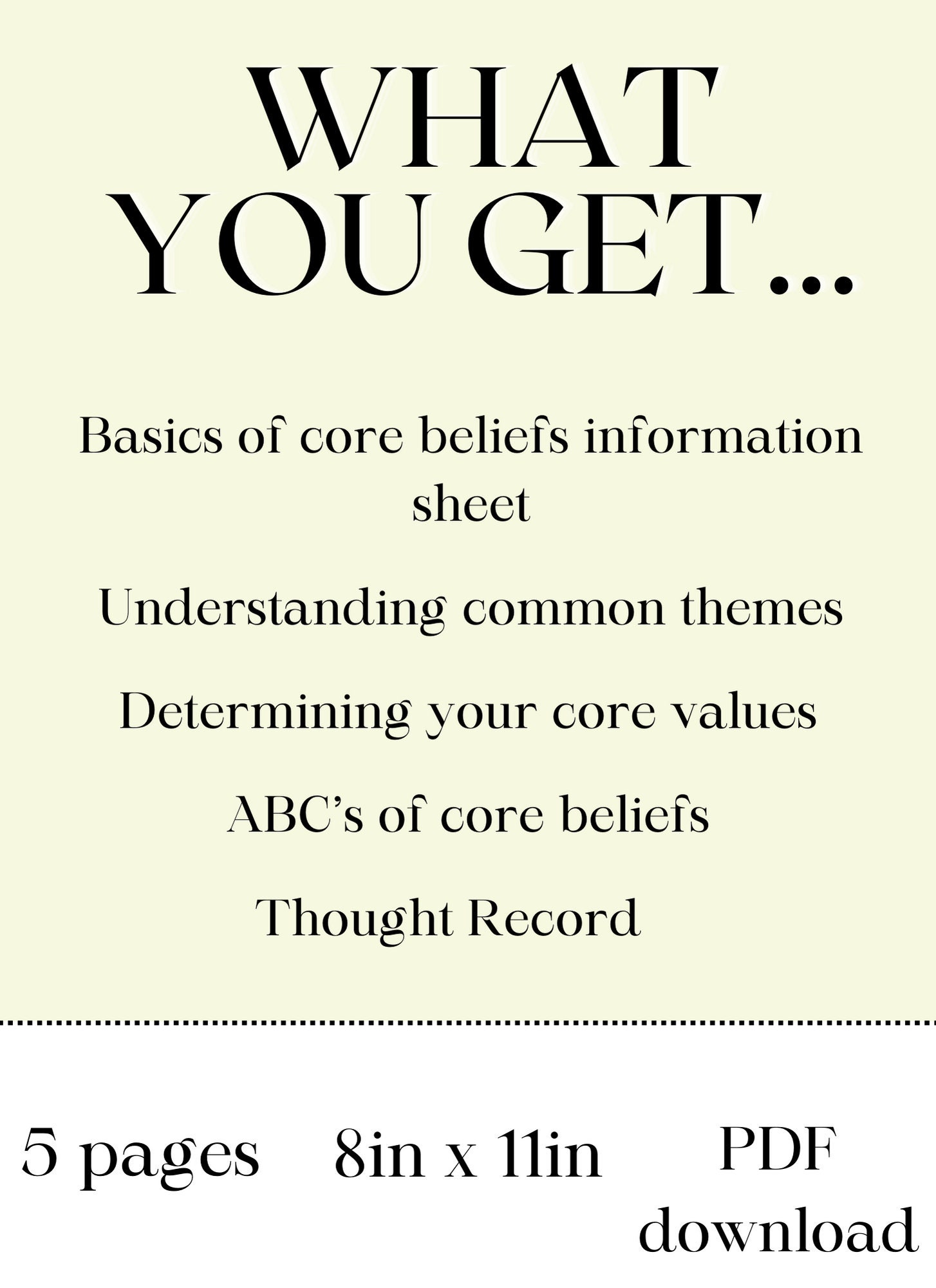 Core Beliefs Worksheets Bundle / CBT / Therapy Worksheets / Anxiety ...