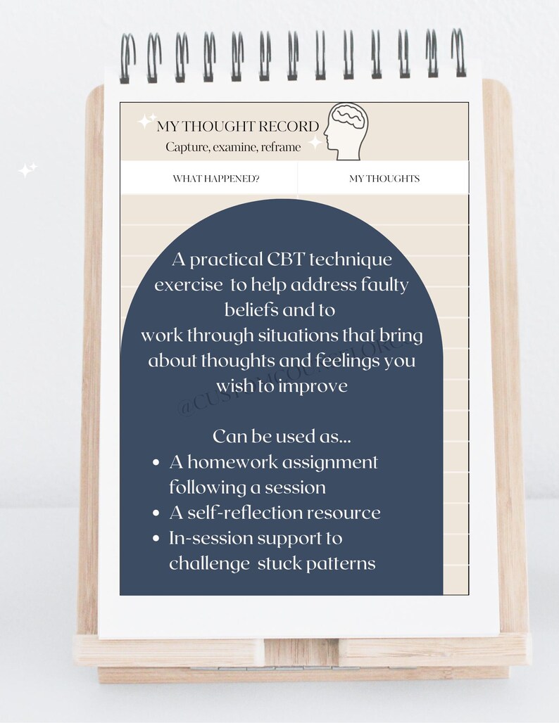Printable Therapist Outline - Thought Record for Anxiety, Depression ...
