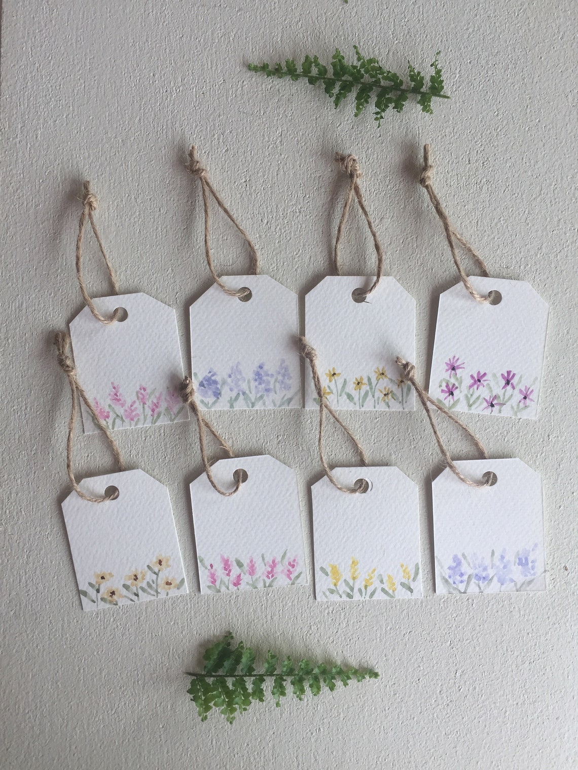 Handmade Floral Watercolor Gift Tags: Set of Original Art Wedding Gift ...