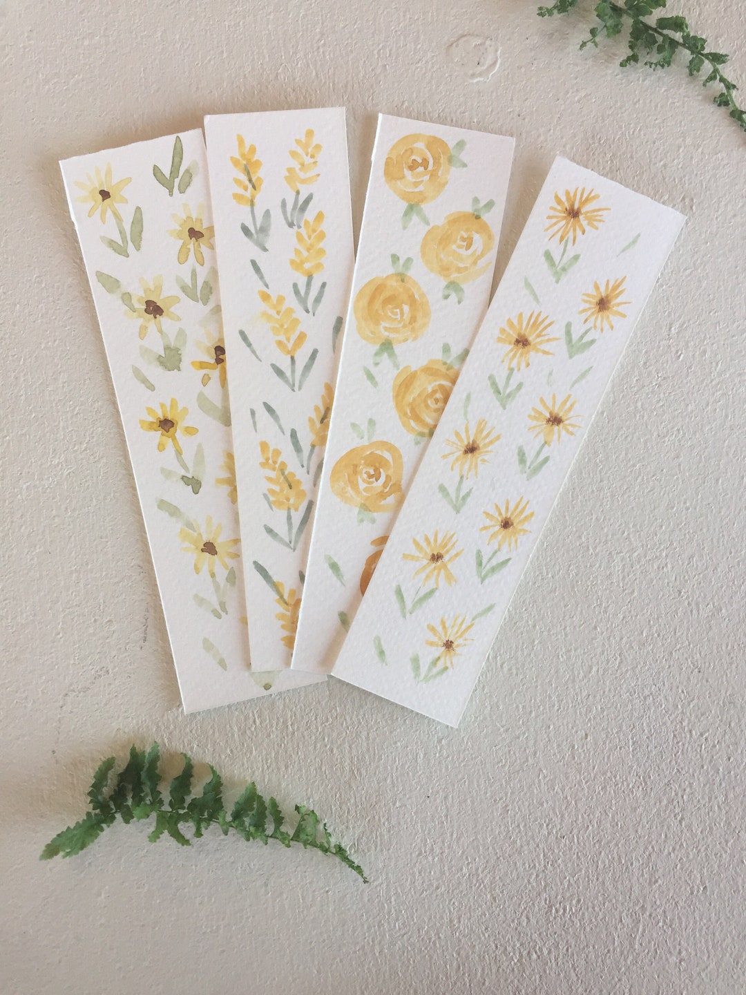 Hand Painted Floral Watercolor Bookmarks - Set of 4 Wedding Gift - Etsy
