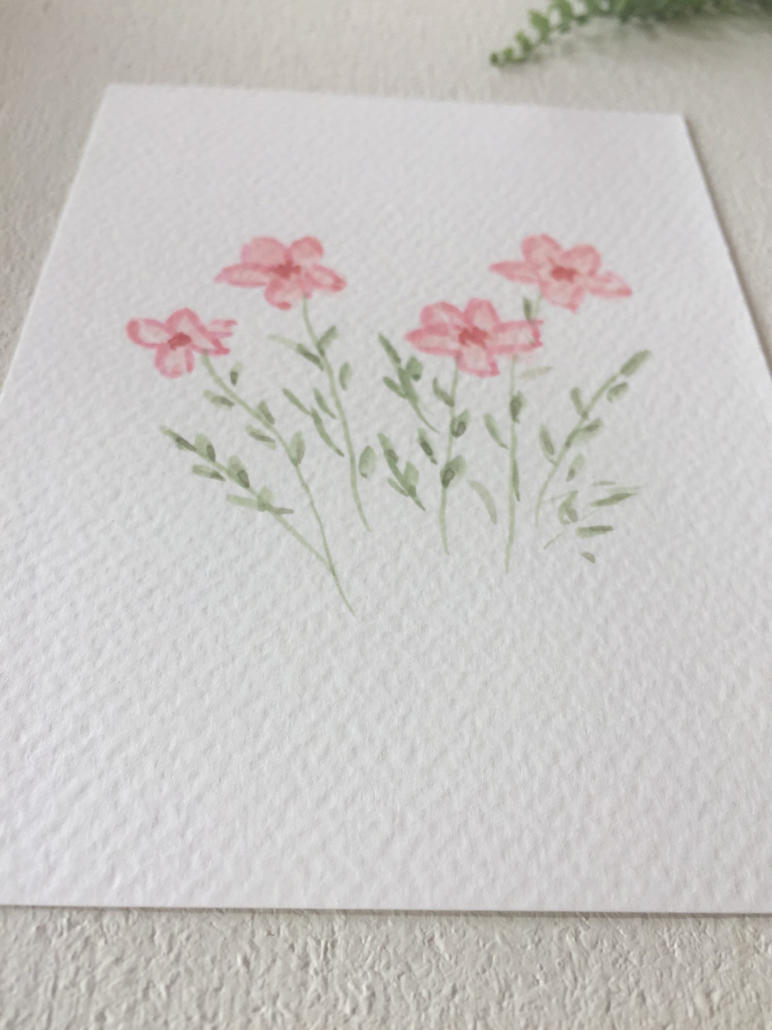 Hand-painted Pink Floral Watercolor Painting - 4.5 X 6 in Wedding Gift ...