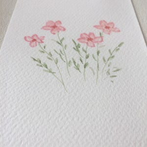 Hand-painted Pink Floral Watercolor Painting - 4.5 X 6 in Wedding Gift ...