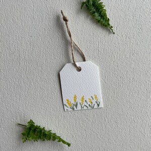 Handmade Watercolor Floral Gift Tags: Yellow Flower Set of 4 - Etsy