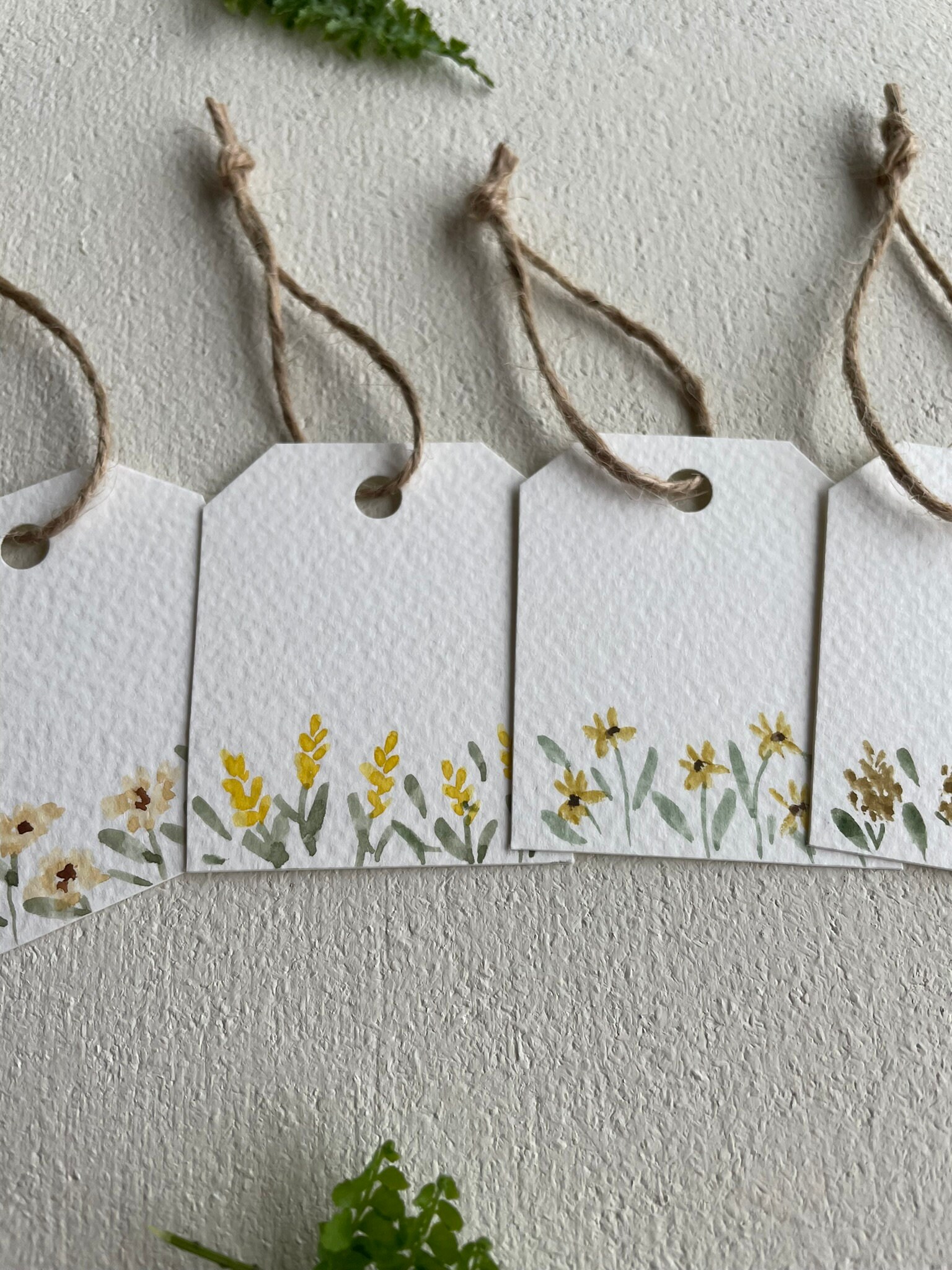 Handmade Watercolor Floral Gift Tags: Yellow Flower Set of 4 - Etsy