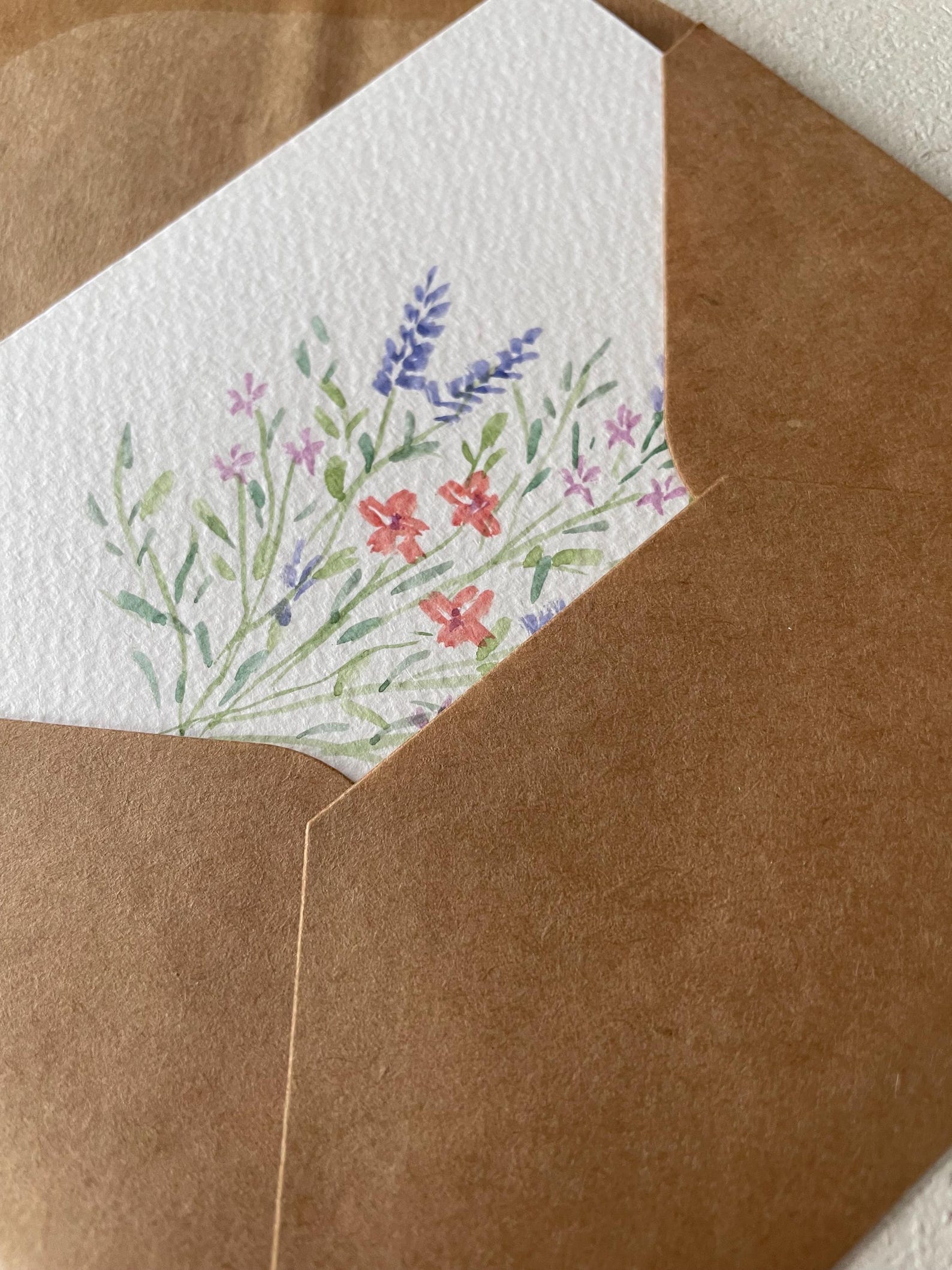Hand-painted Watercolor Floral Card: Wildflower Bouquet, All Occasion ...