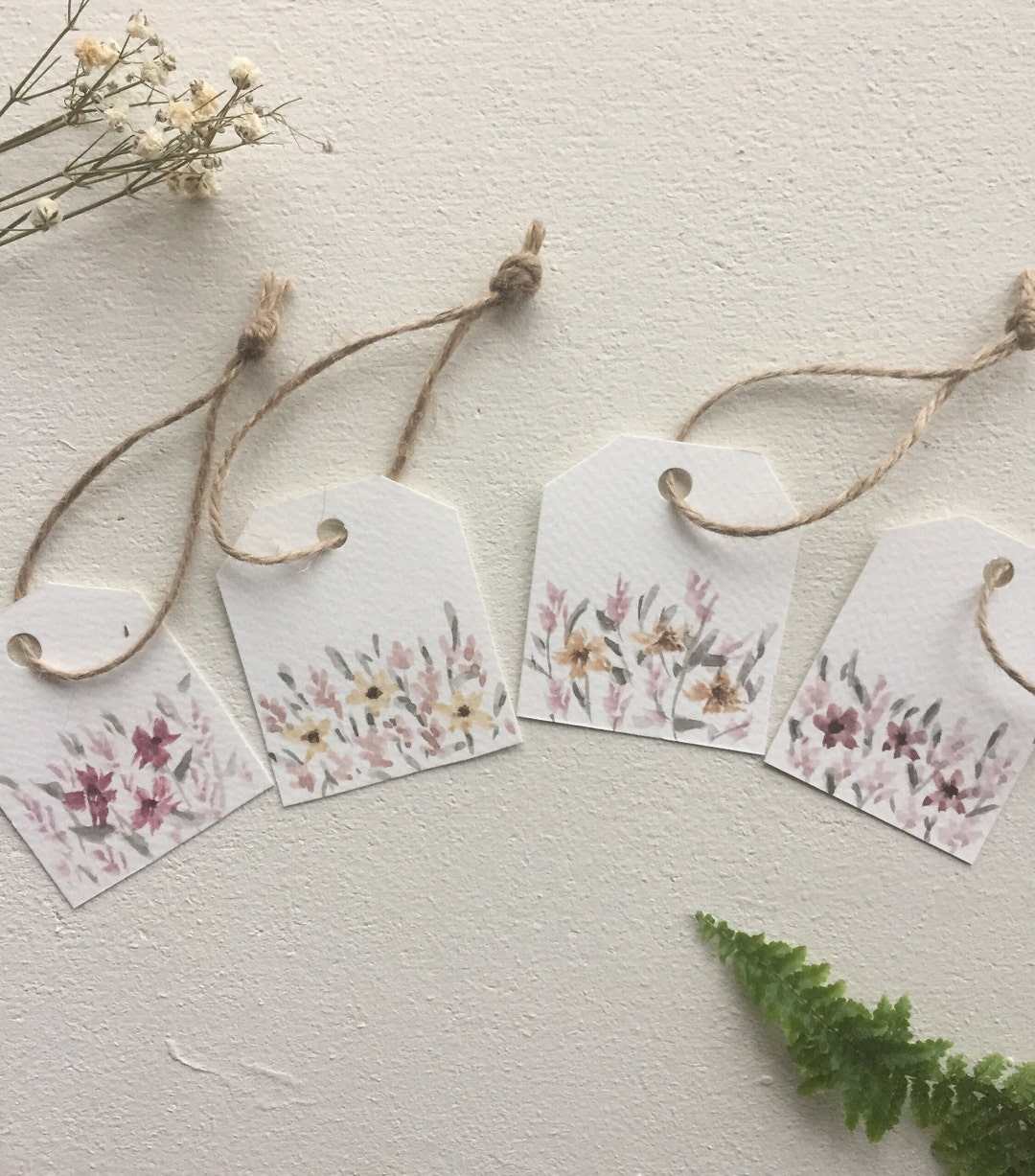 Handmade Floral Watercolor Gift Tags: Set of 4 Wedding Gift - Etsy