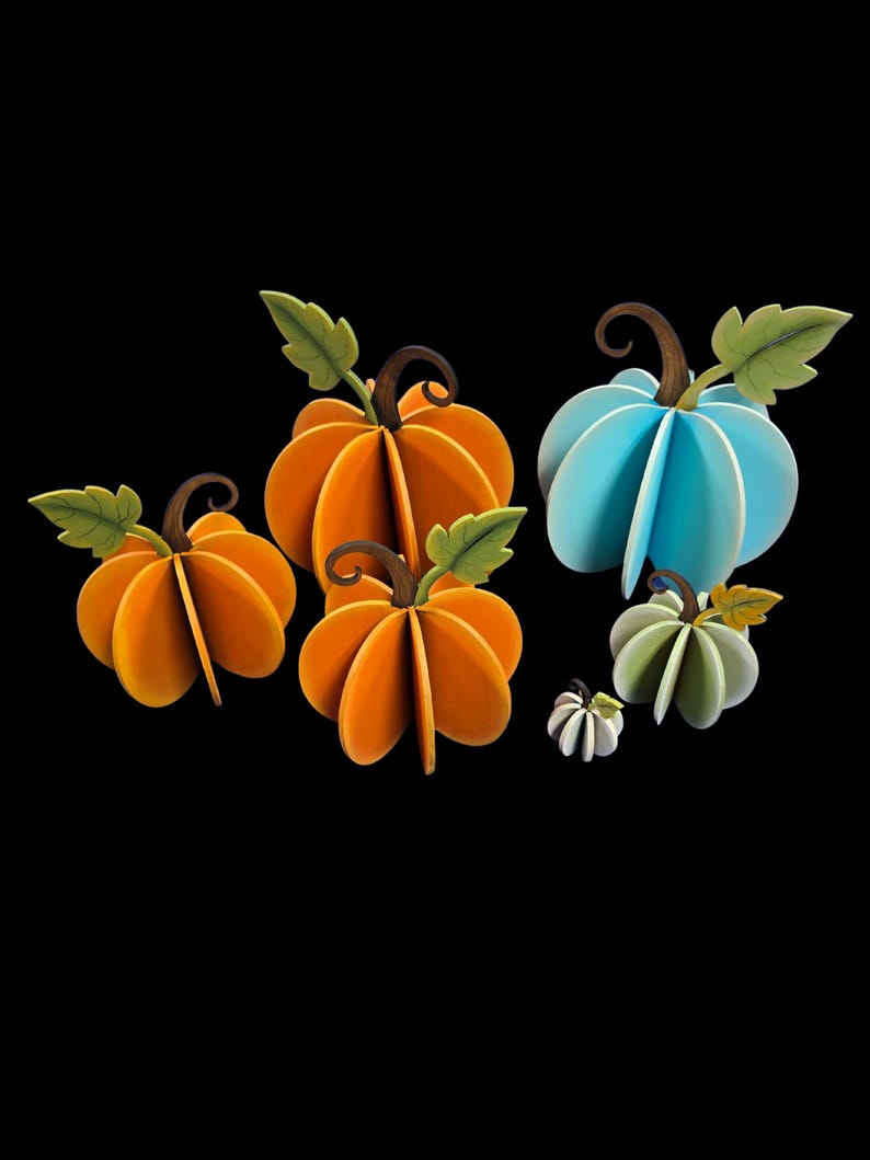 3D Pumpkin Laser Cut File SVG, DXF - Fall Decor Glowforge - Etsy