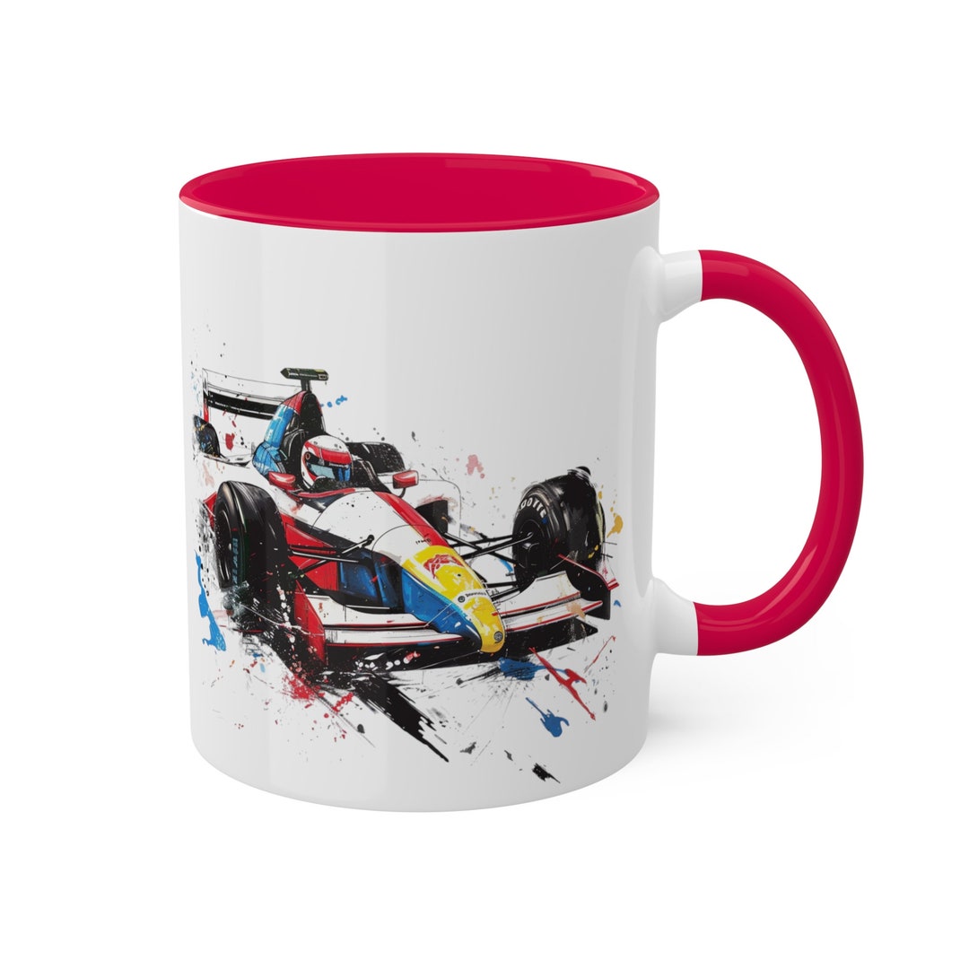 Race Car Mug, Vibrant Formula 1 Art Coffee Mug, Perfect Gift for Car ...