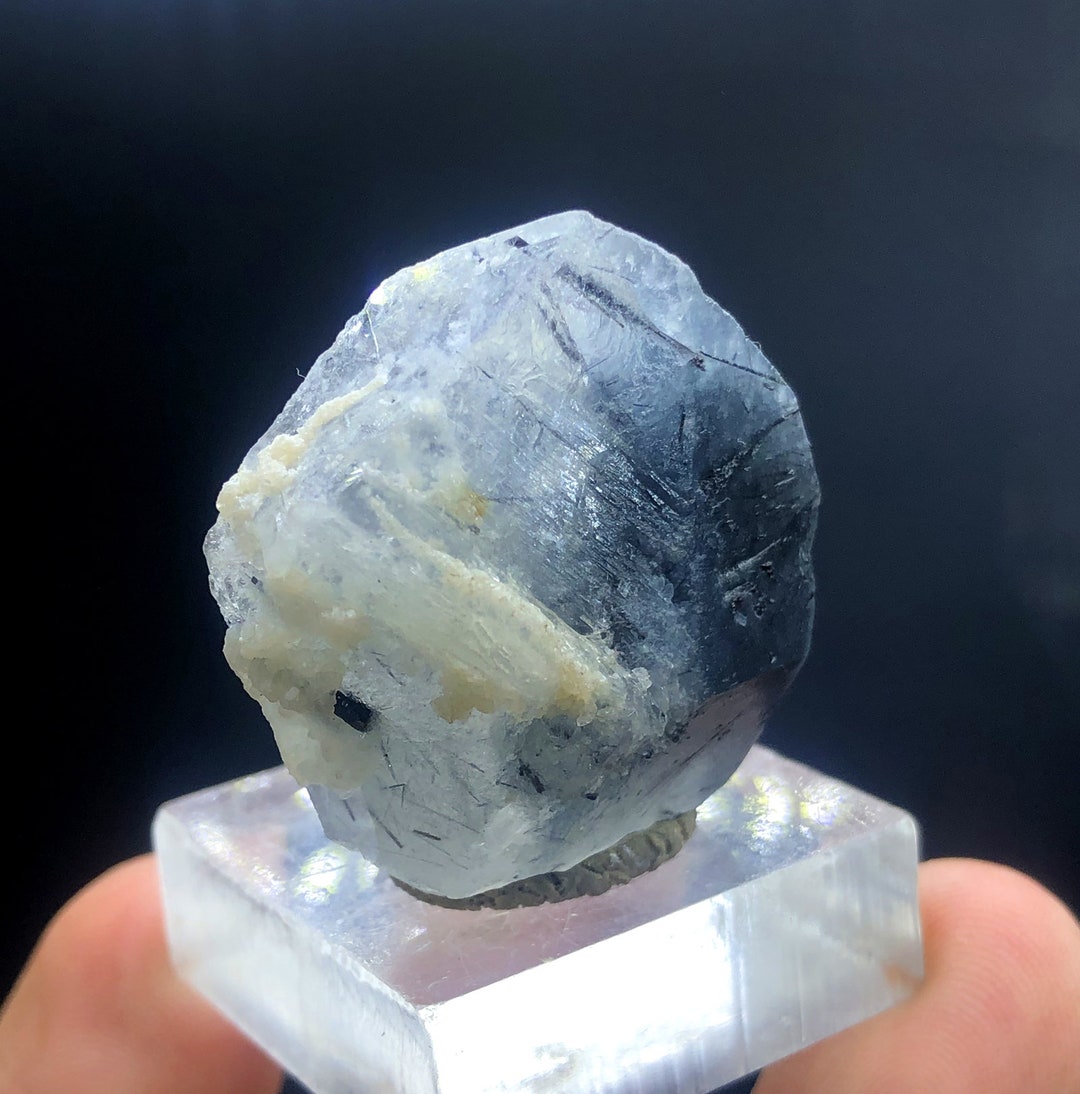 Natural Blue Quartz Crystal, Terminated Point, Afghanistan Specimen (20 ...