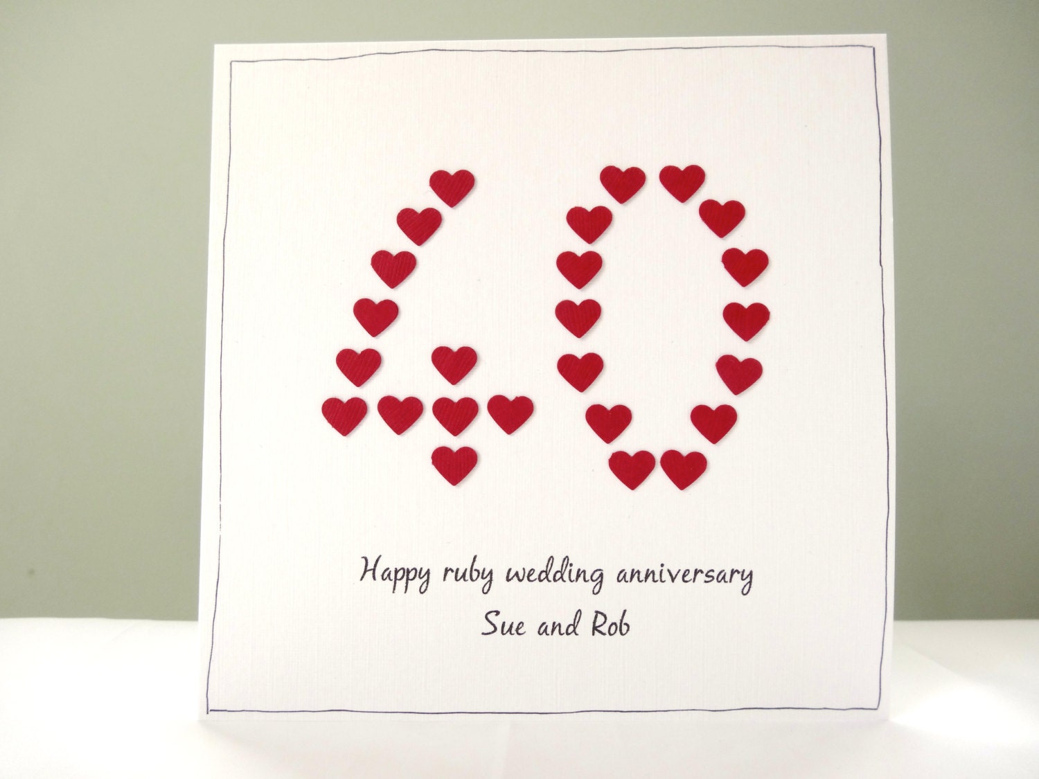 Ruby Wedding Anniversary Card Etsy Ruby Wedding Anniversary Card Etsy