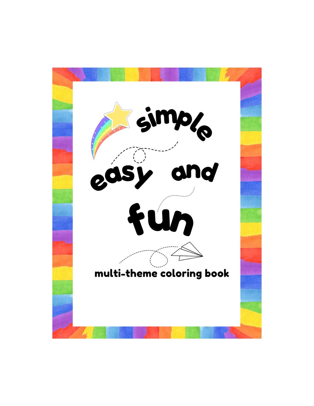 Simple Easy and Fun Multi-theme Coloring Book - Etsy