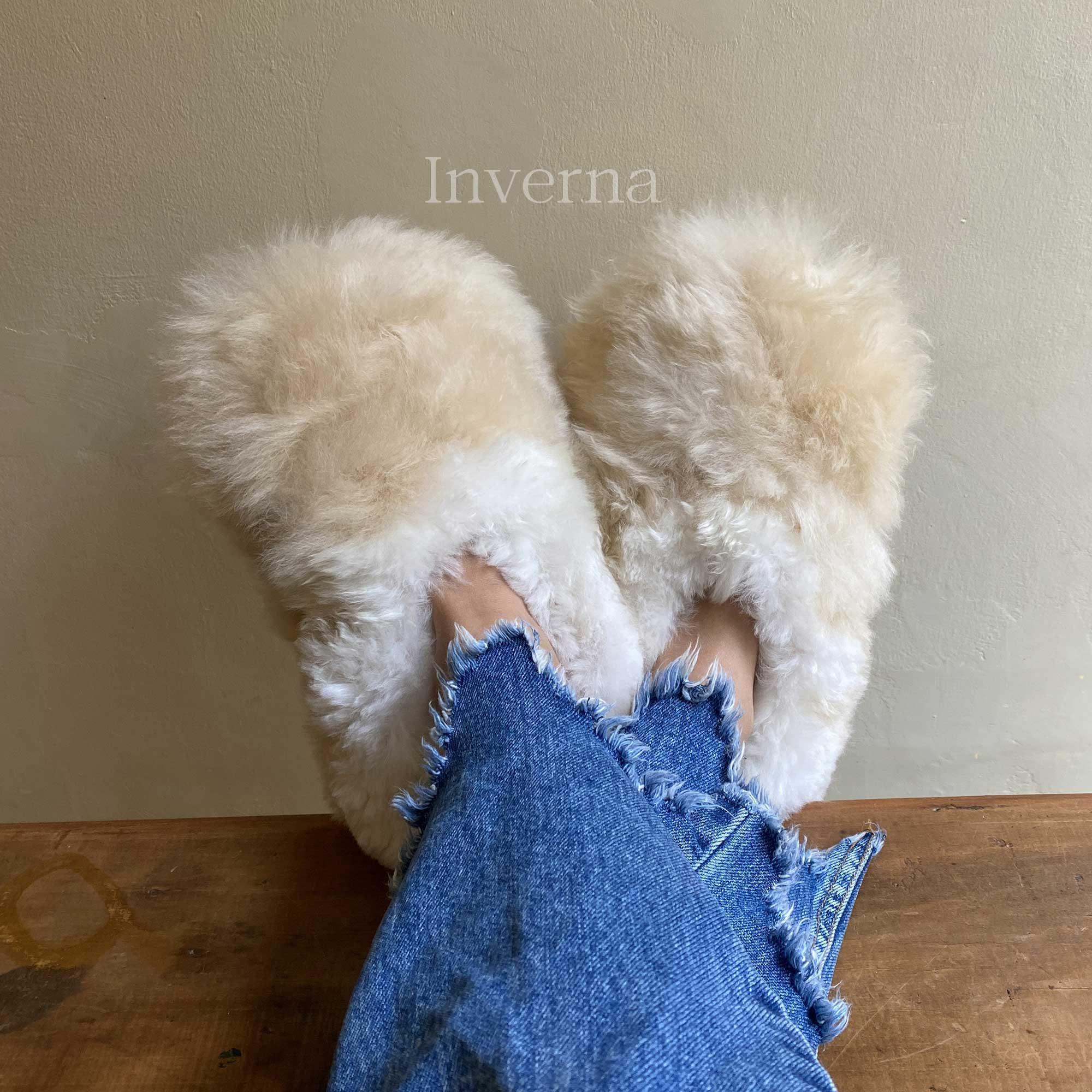 Peruvian Alpaca Unisex Fur Slippers caramelos Beige fluffy Winter ...