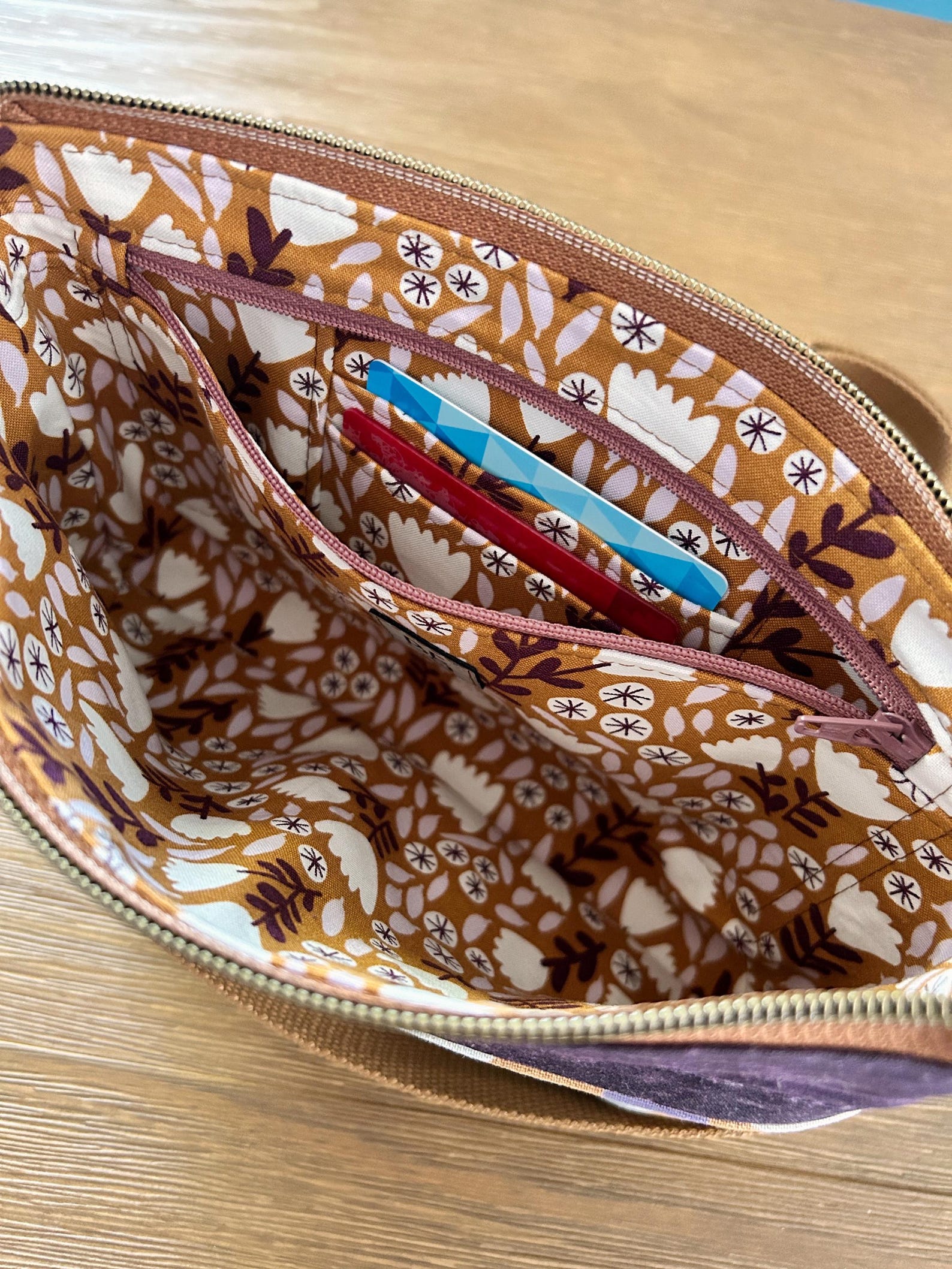 Starburn Mini Crossbody Zipper Bag With Integrated Wallet | Eggplant ...