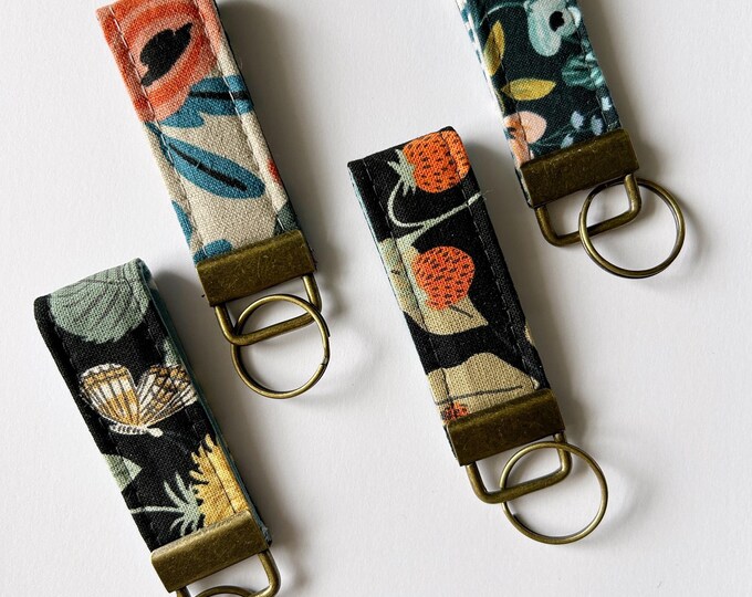 Mini Fabric Loop Keychains Rifle Paper Co Florals Choose Your Print ...