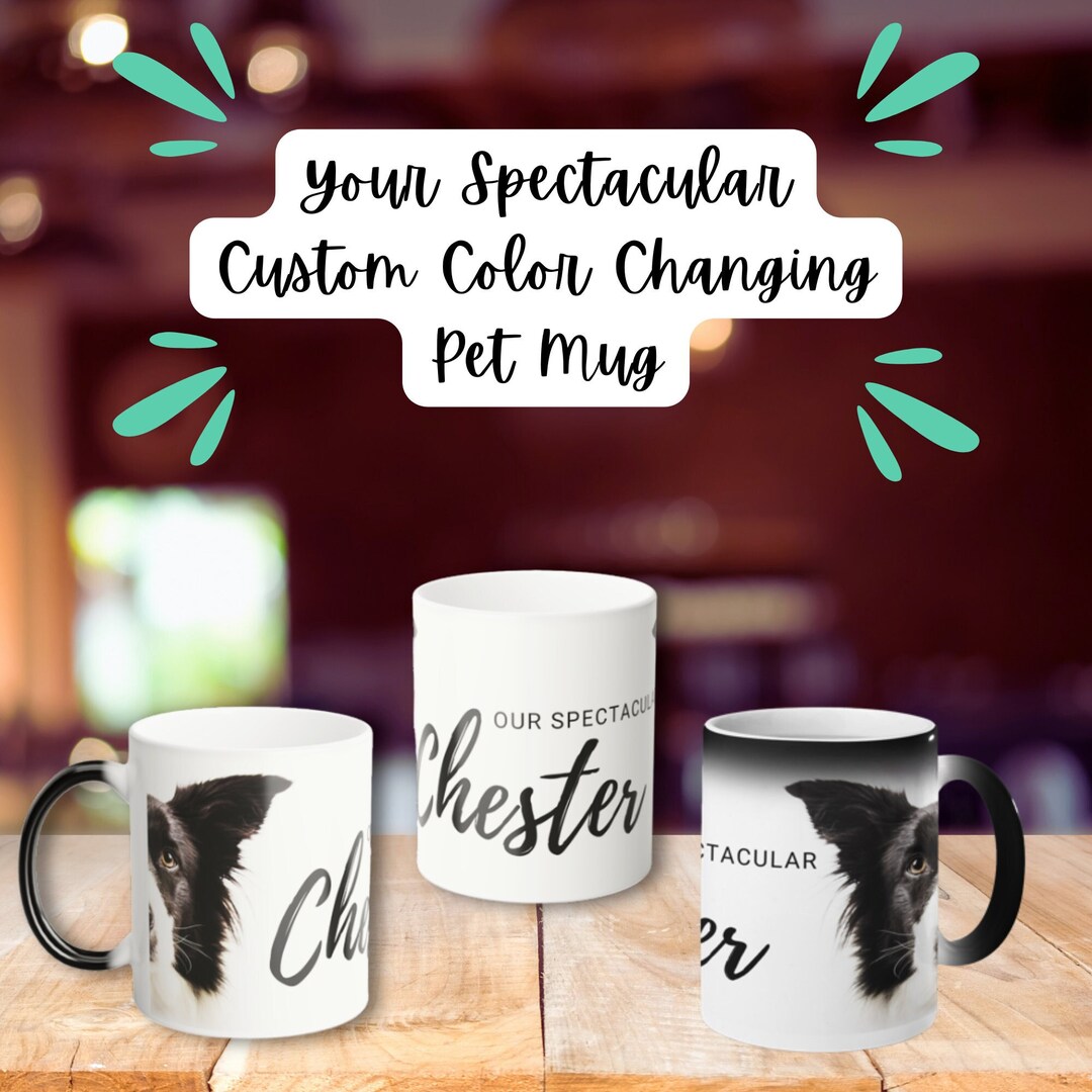 Personalized Custom Color Changing Half Face Pet Mug Wraparound Design ...