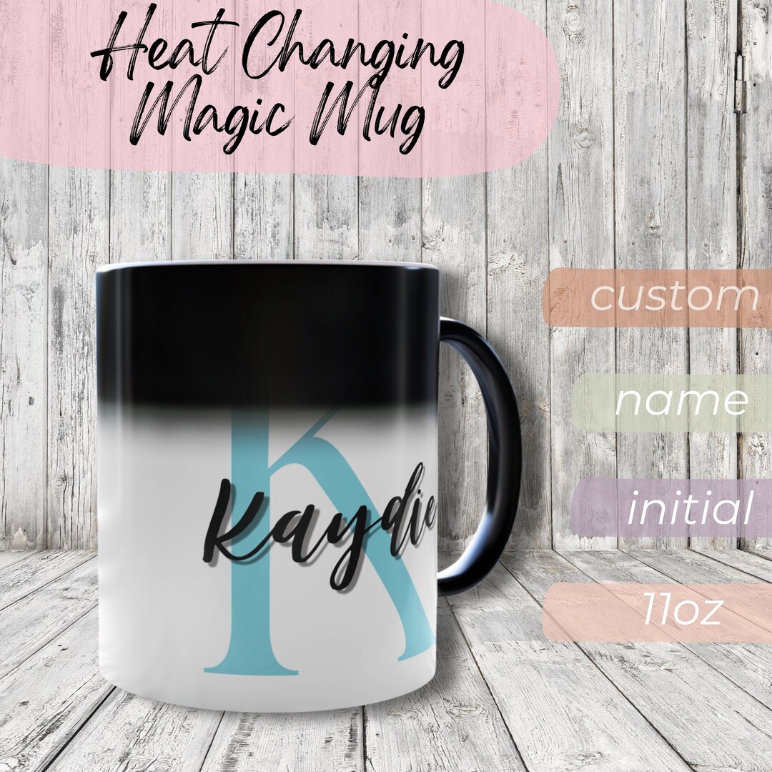 Personalized Heat Change Mug Custom Text Name Custom Monogram Initial ...