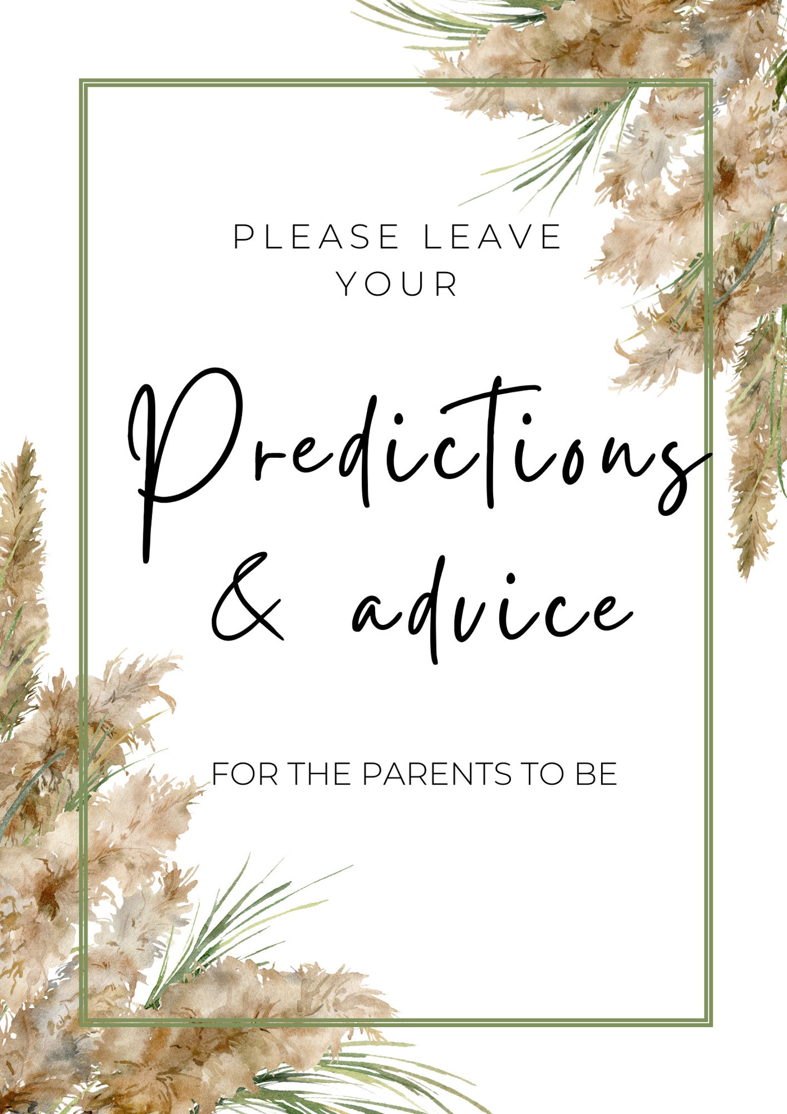 Wishes for Baby Olive Theme - Etsy